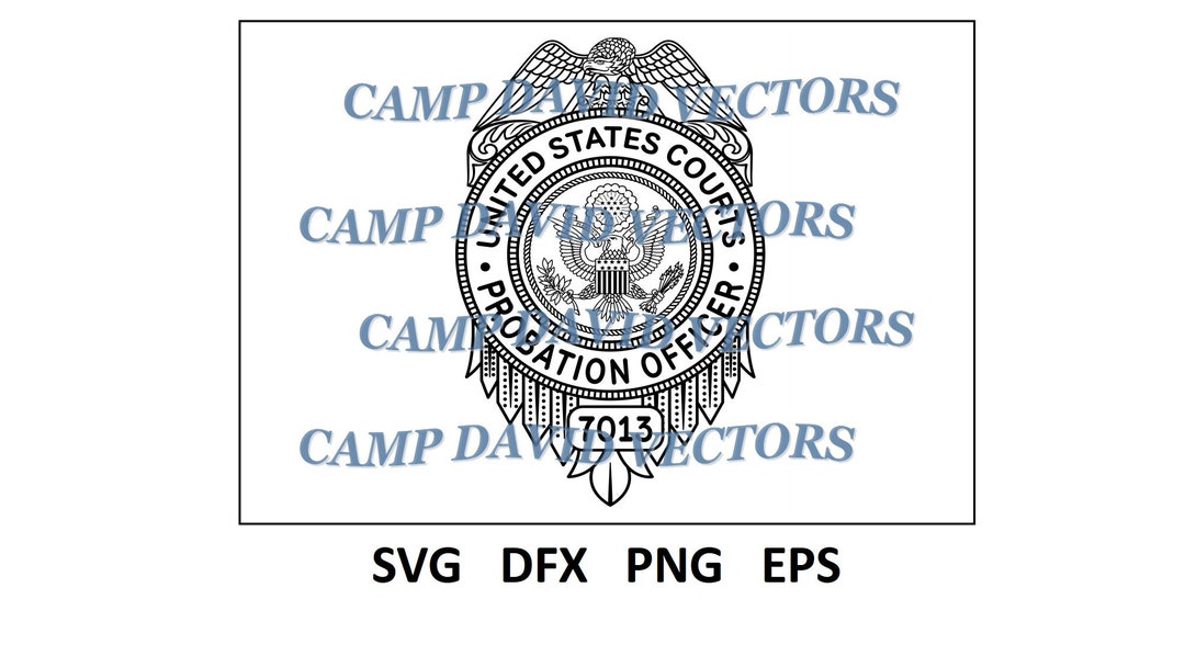 US Court Probation Officer Badge, Logo, Seal, Custom, Vector, Law ...