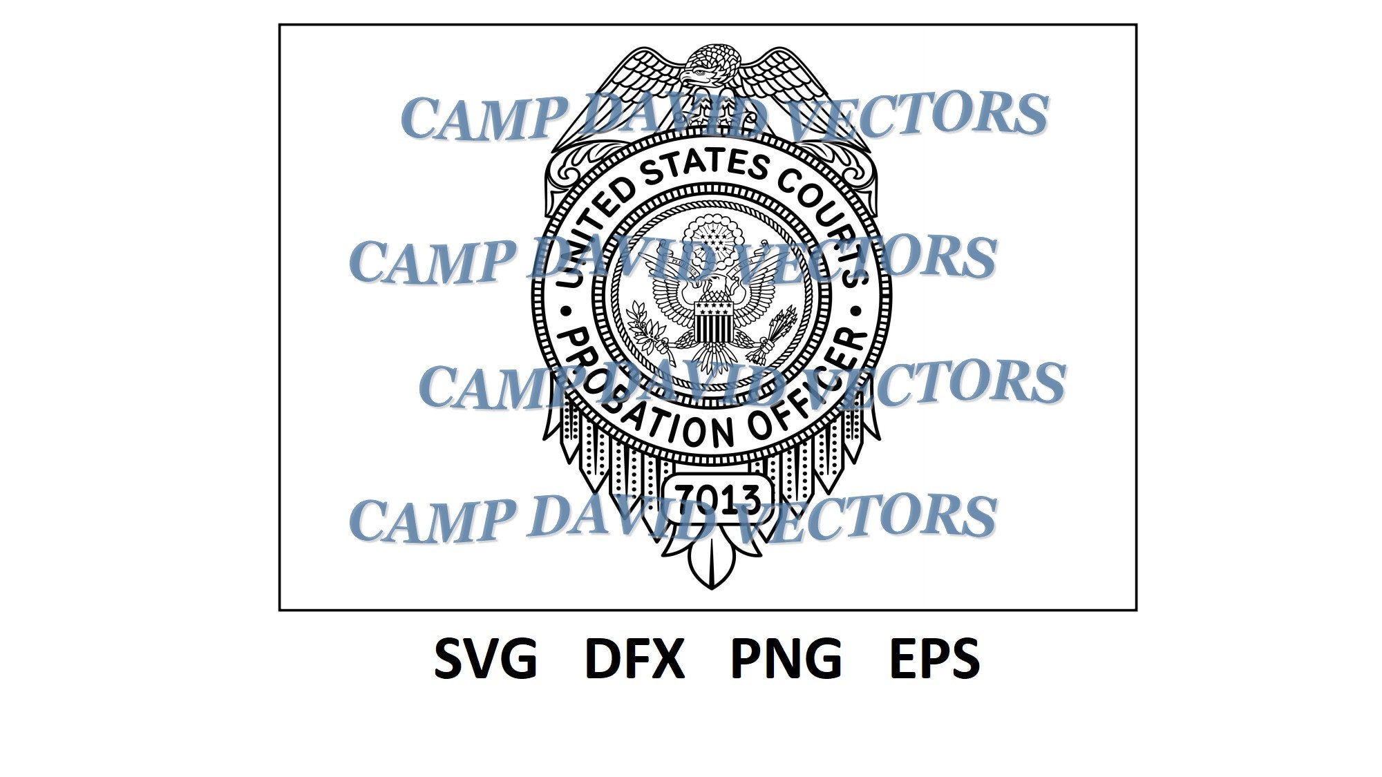 US Court Probation Officer Badge, Logo, Seal, Custom, Vector, Law ...