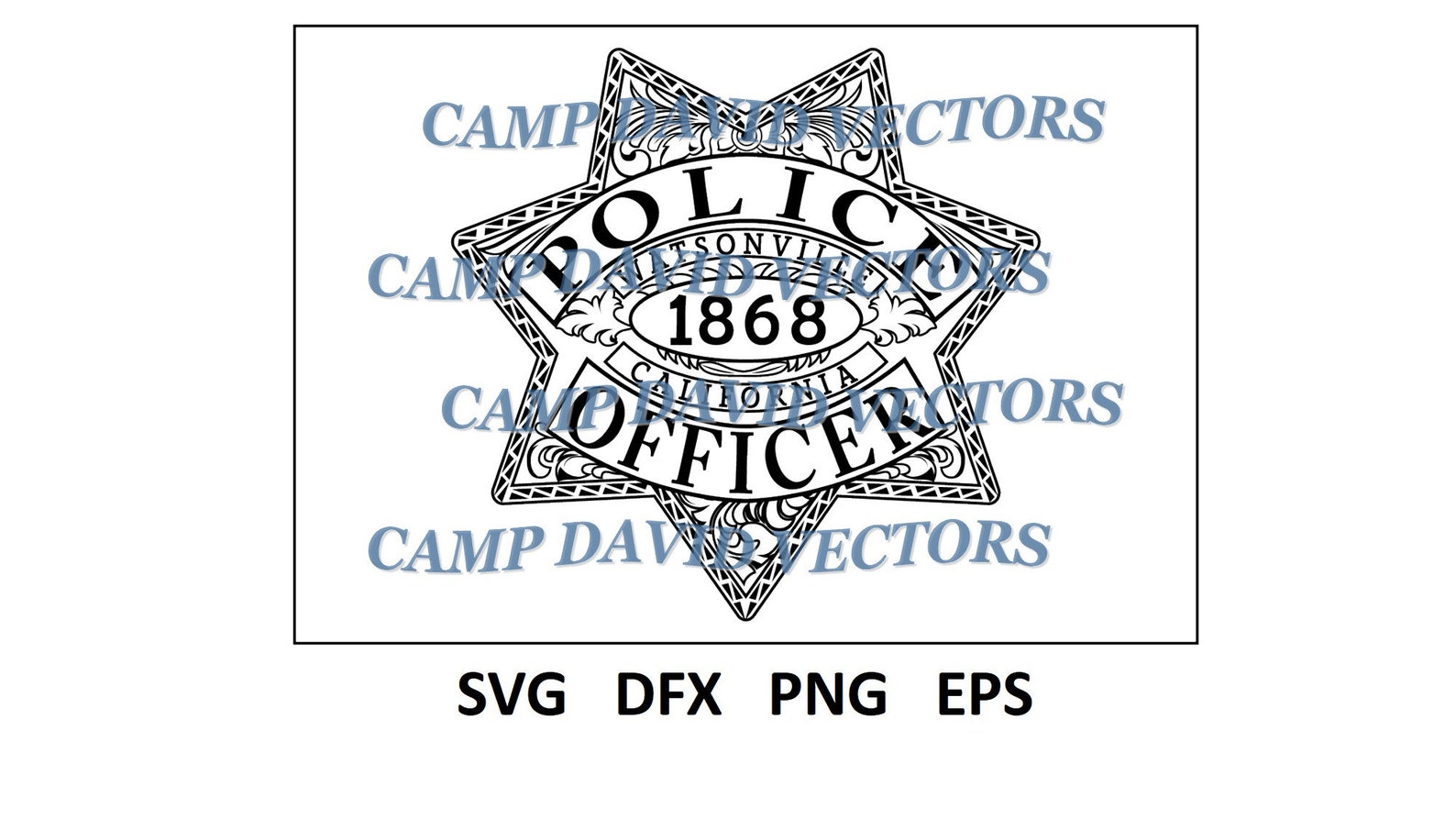 Watsonville Police Badge, Logo, Seal, Custom, Vector, Law Enforcement ...