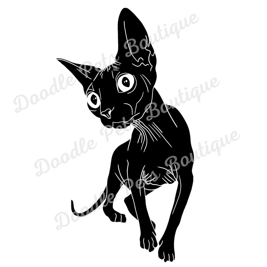 Sphynx Cat Kitten PNG SVG Vector Clipart Cut File Cricut - Etsy
