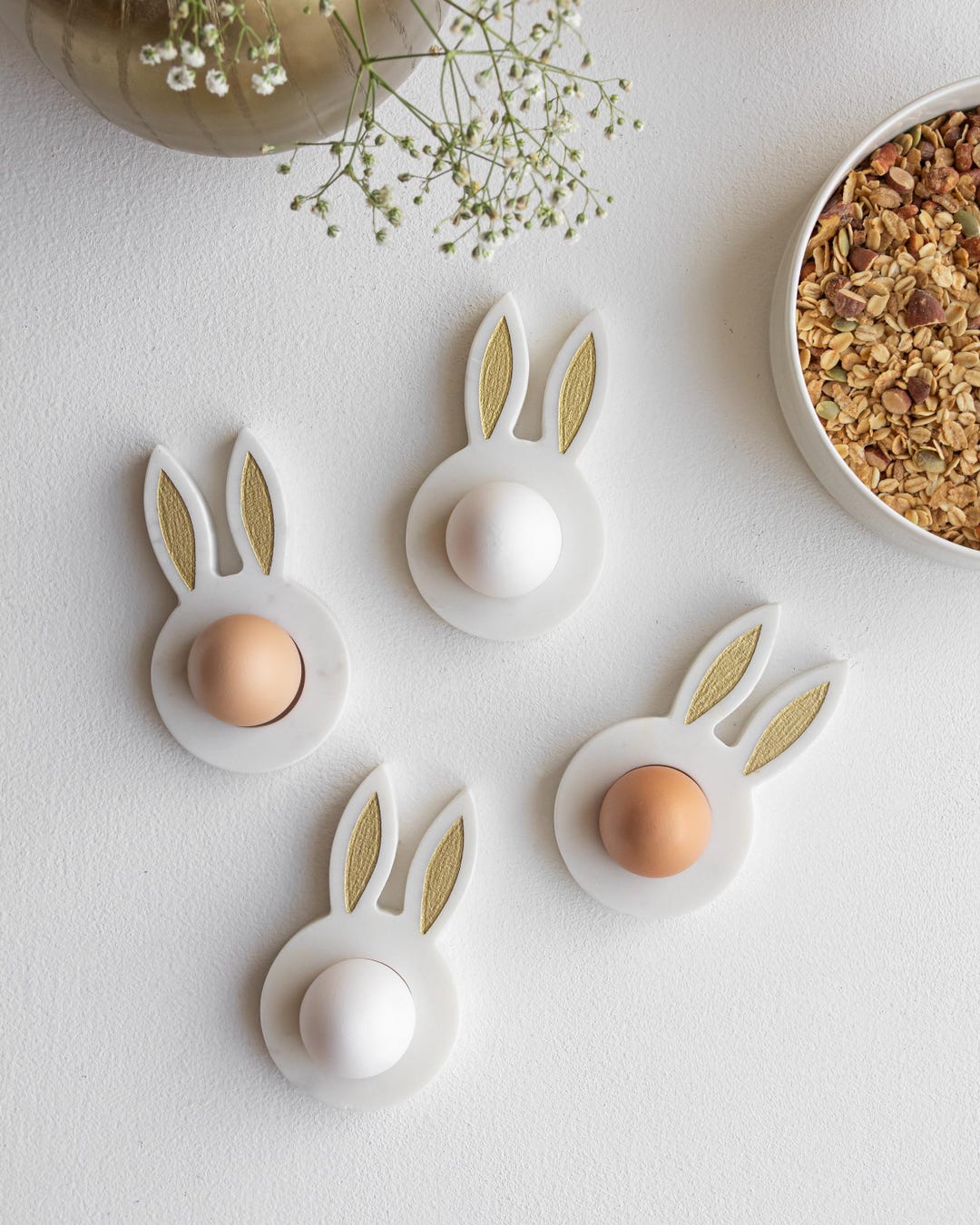 Marble Bunny Egg Holder: Hand-painted Easter Decor - Etsy