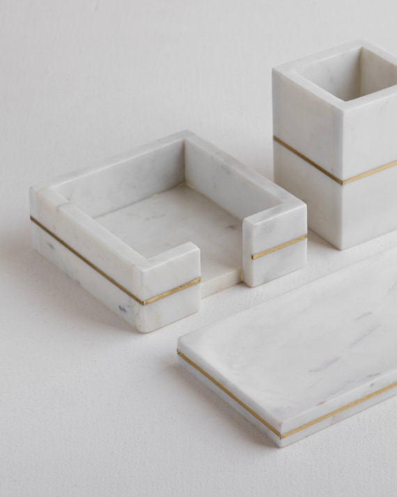 Marble Desk Organizer Gemboss Natural Marble Office Table Top Pen