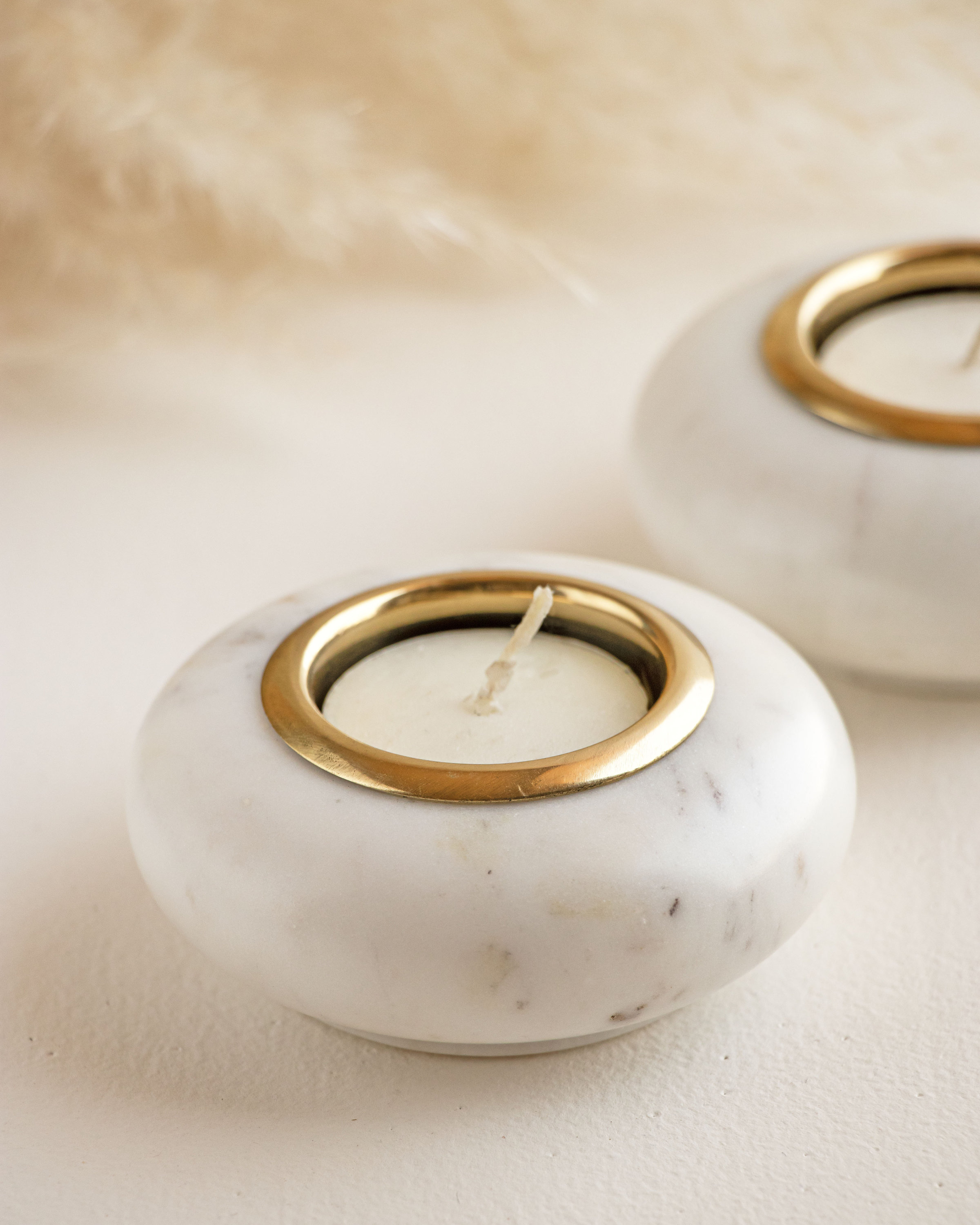 Marble Tea Light Holders (set of 2), T Light Holders, Marble T Light ...