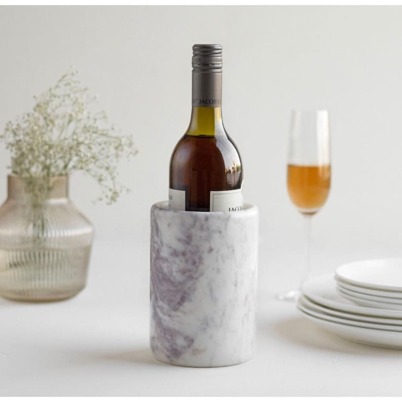 Marble Wine Chiller: Tabletop Wine Cooler, Kitchen Utensil Holder ...