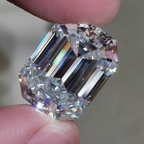 Huge Flawless 20 CT Moissanite 19x14mm Emerald Cut Colorless - Etsy