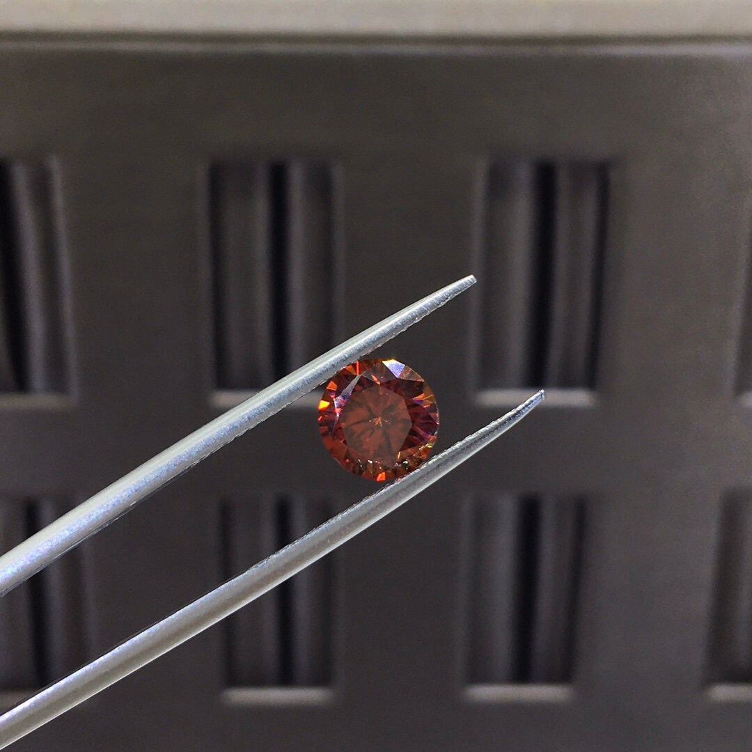 1ct Red Moissanite Stone Round Excellent Cut VVS1 Loose - Etsy