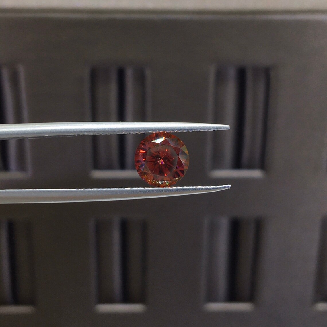 1ct Red Moissanite Stone | Round Excellent Cut | VVS1 Loose Red ...