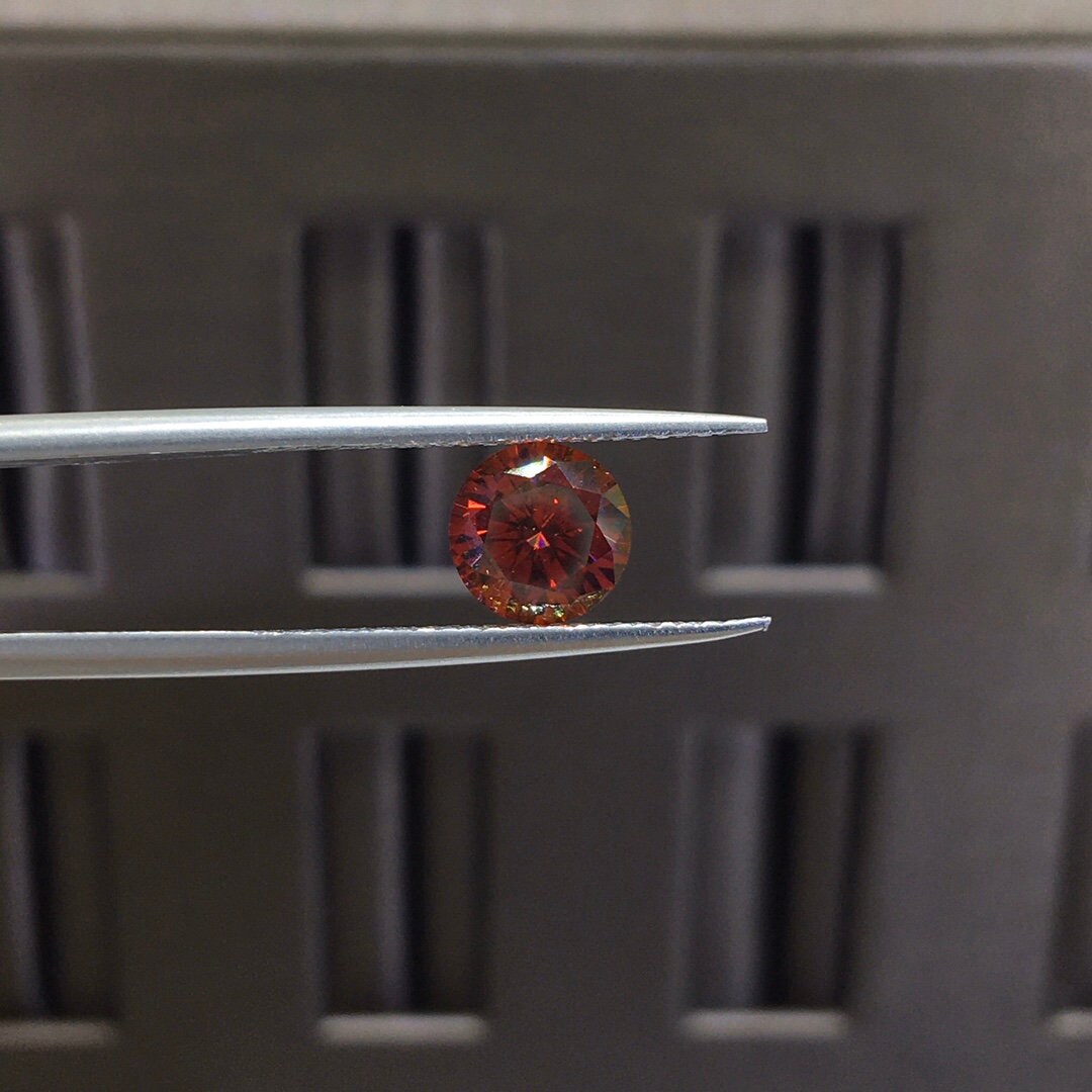 1ct Red Moissanite Stone Round Excellent Cut VVS1 Loose - Etsy