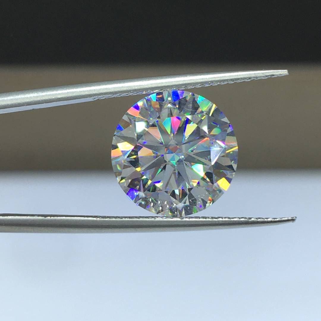 Big Excellent 8ctw Loose Moissanite, 13mm Brilliant Cut Round Colorless ...