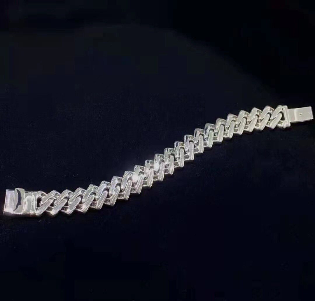 S925 Moissanite Cuban Chain or Bracelet - Etsy