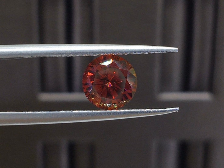 1ct Red Moissanite Stone Round Excellent Cut VVS1 Loose - Etsy