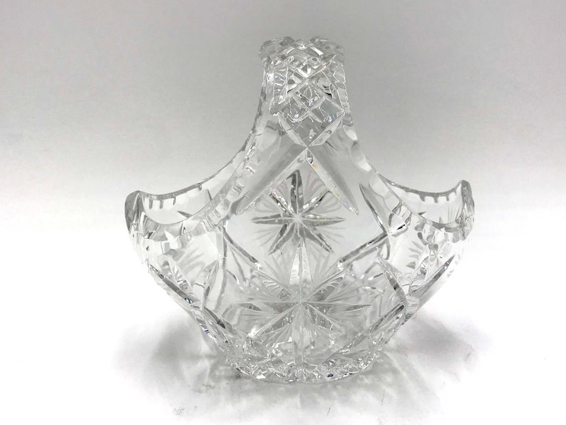 Crystal Bowl Basket, Poland, 1960s - Etsy