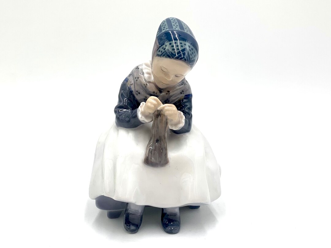 Porcelain Figurine of a Sewing Woman, Royal Copenhagen, Denmark - Etsy