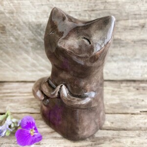 Sweet Praying Kitsune Fox Kami Nature Spirit Raku Statue Shinto Inari ...