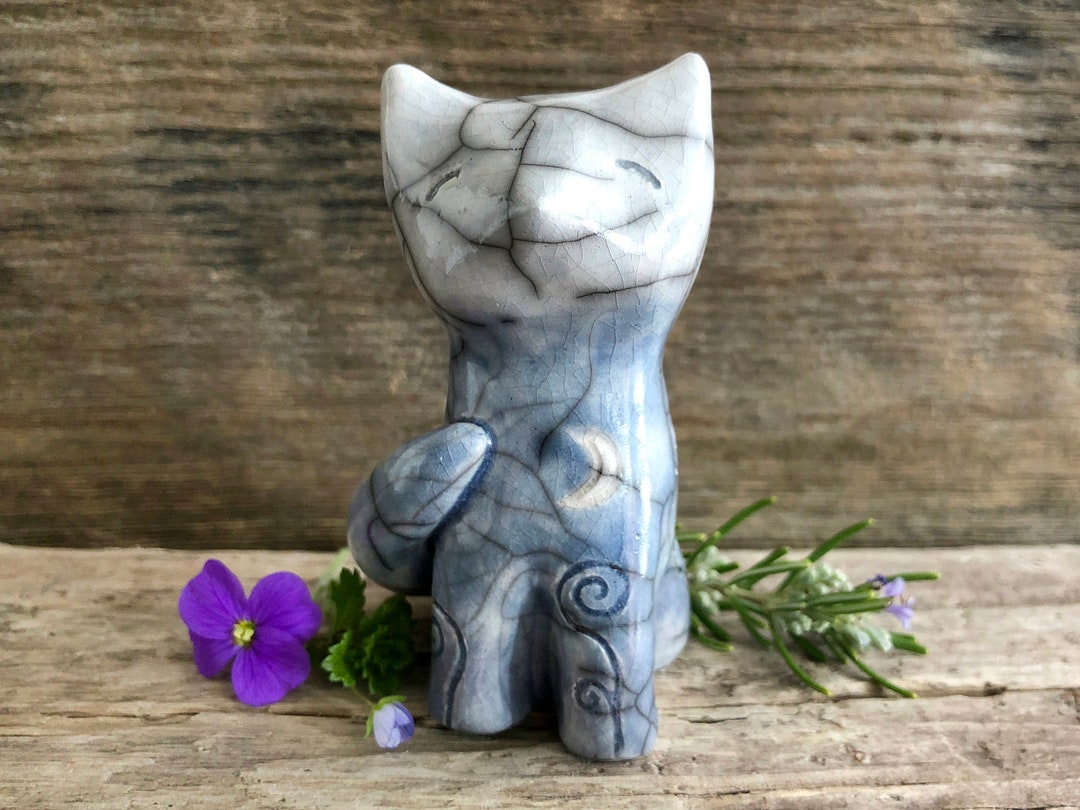 Spiral Moon Fox Kitsune Kami Spirit Sculpture Shinto, Shamanism Folk ...