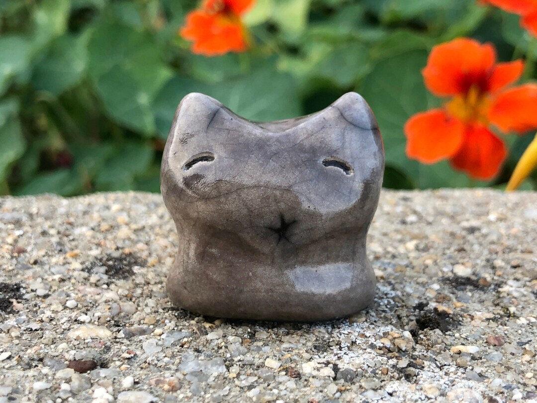 Earthy Kitsune Fox Nature Spirit Kami Raku Sculpture Inari Okami Shinto ...