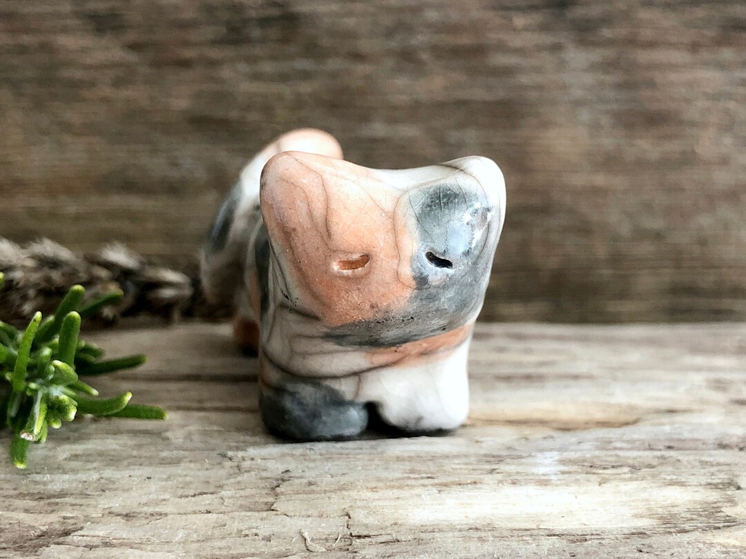 Gentle Calico Cat Kami Raku Sculpture | Shinto Kamidana Shrine Statue ...