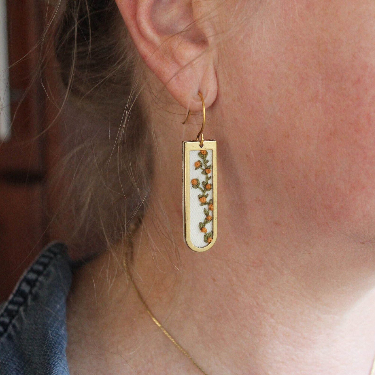 Embroidered Cottage Core Jewelry Minimalist Floral Embroidery Rustic ...