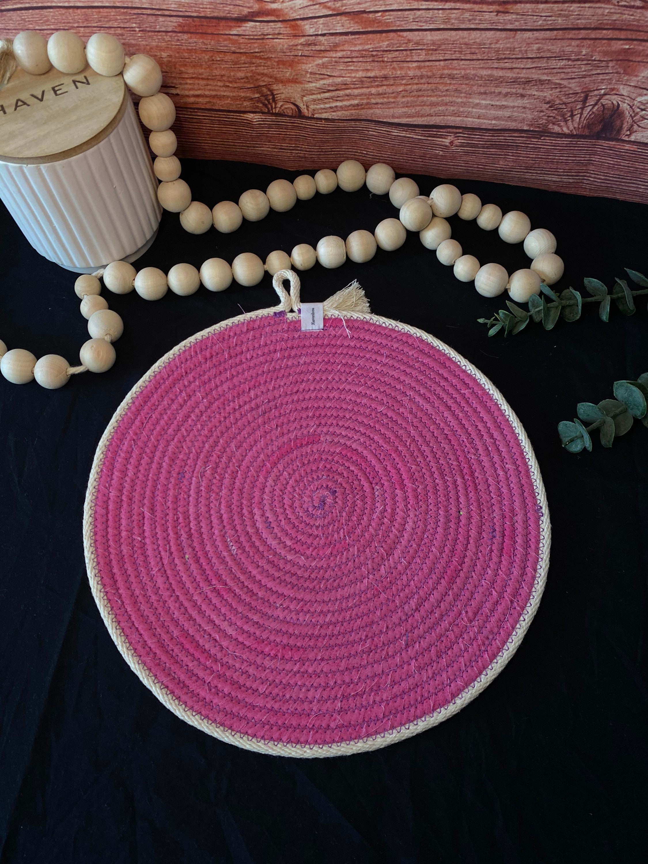 Trivet Large Coiled Fabric Wrapped Rope Trivets - Etsy.de