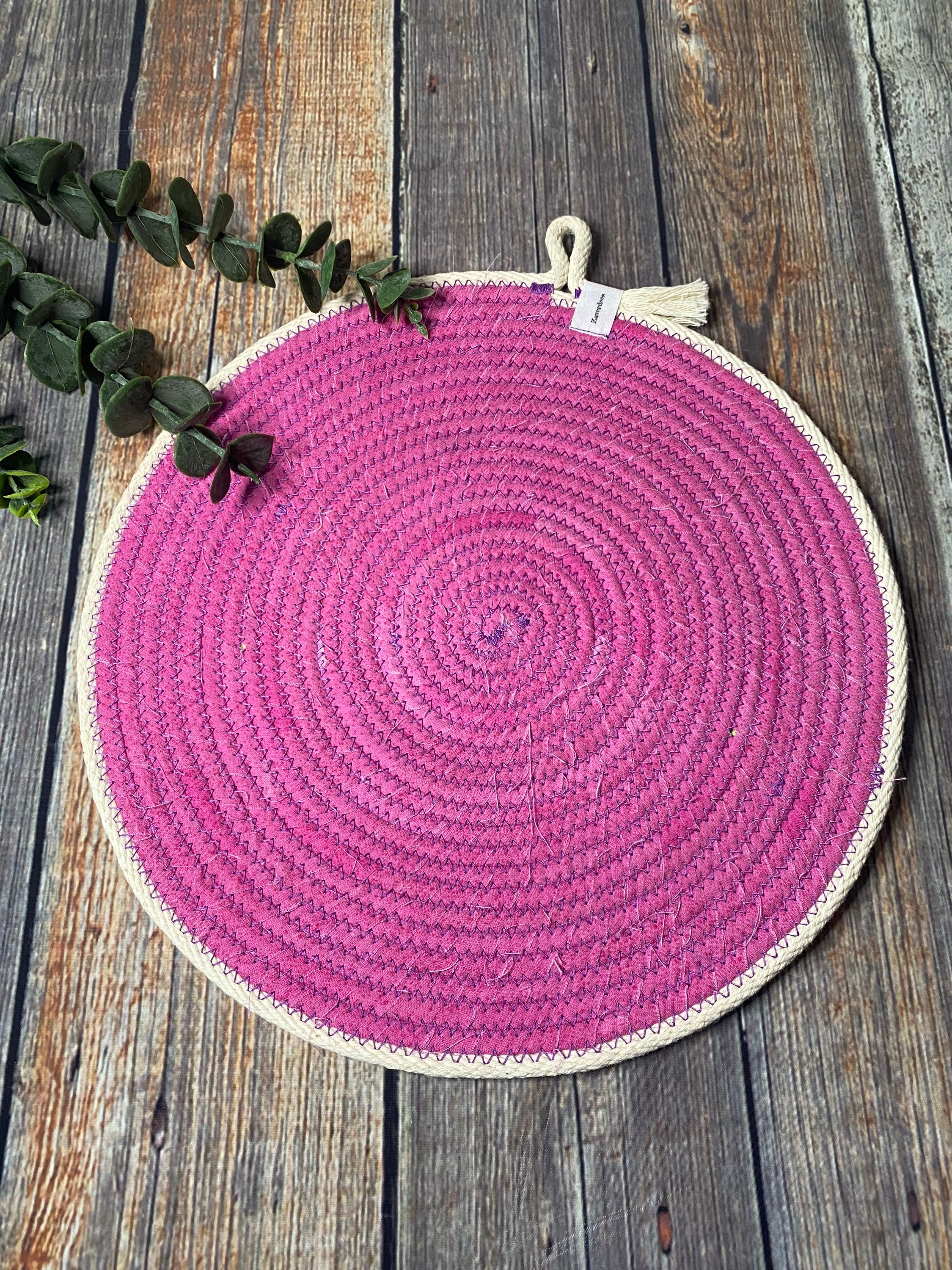 Trivet Large Coiled Fabric Wrapped Rope Trivets - Etsy