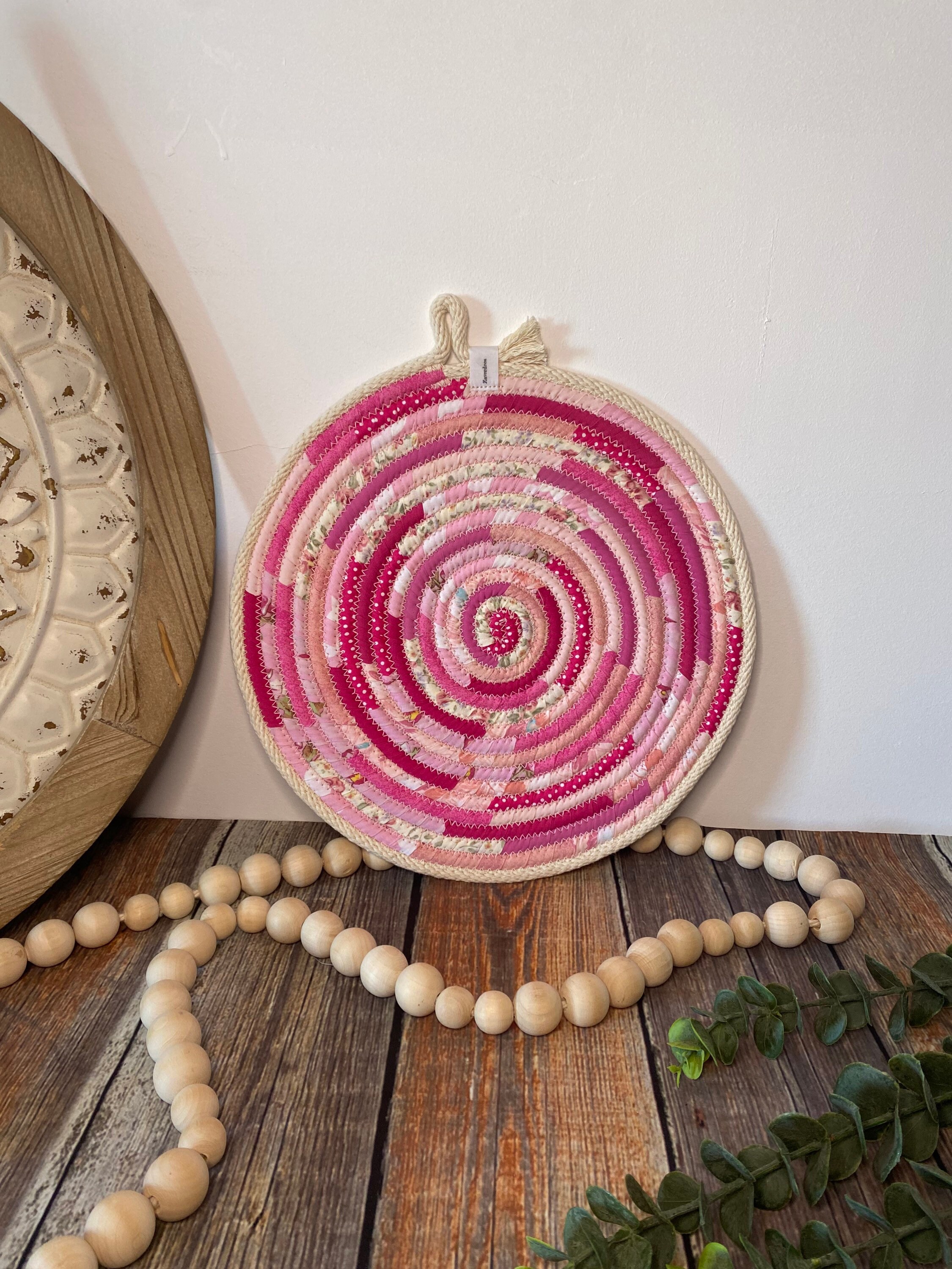 Trivet Large Coiled Fabric Wrapped Rope Trivets - Etsy.de