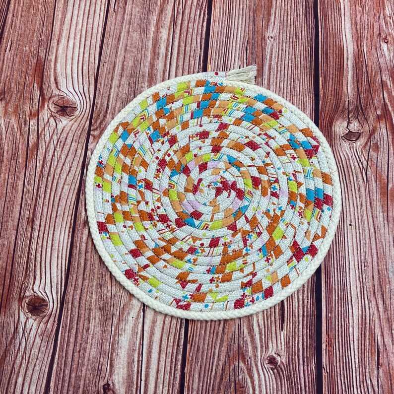 Trivet Large Coiled Fabric Wrapped Rope Trivets - Etsy Australia