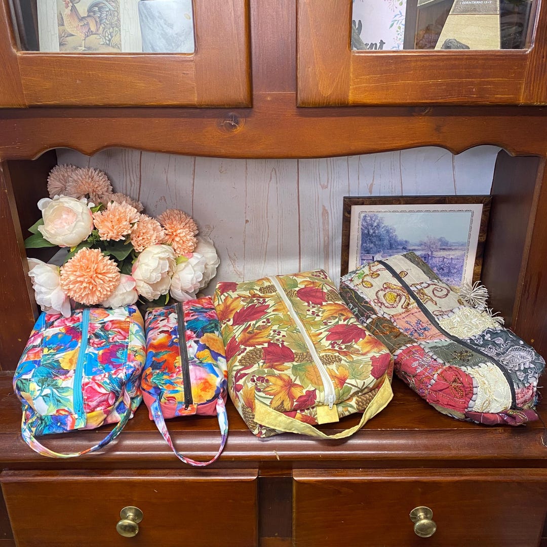 Upcycled Fabric Pencil Case, Travel Toiletry Bag - Etsy
