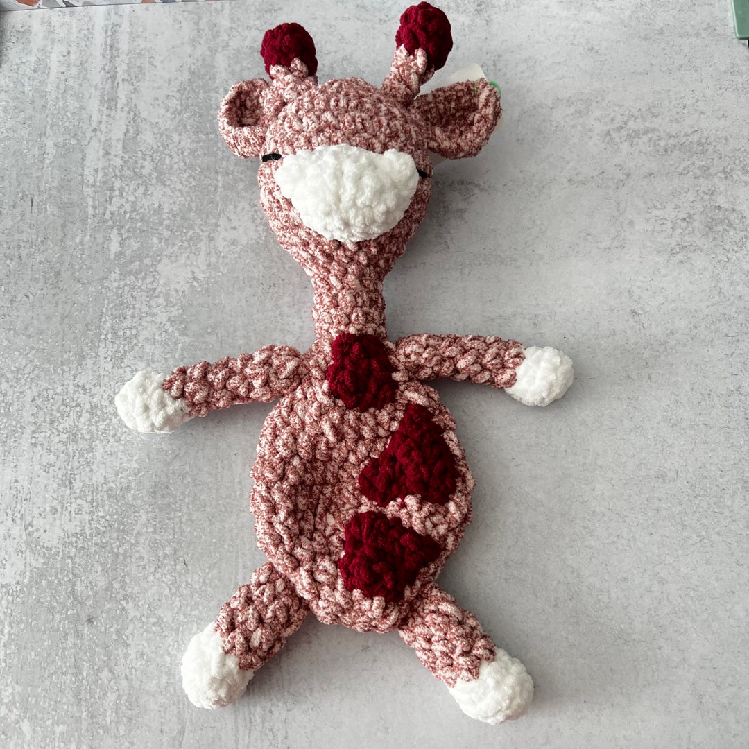 Crochet Giraffe Snuggler, Large Animal Lovey, Crochet Plush Toy, Child ...