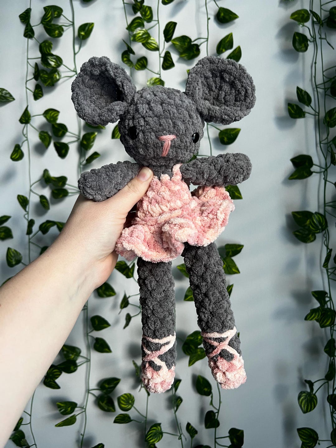 Mouse Ballerina Crochet Plushie, Handmade Mouse Stuffed Animal, Ballet ...