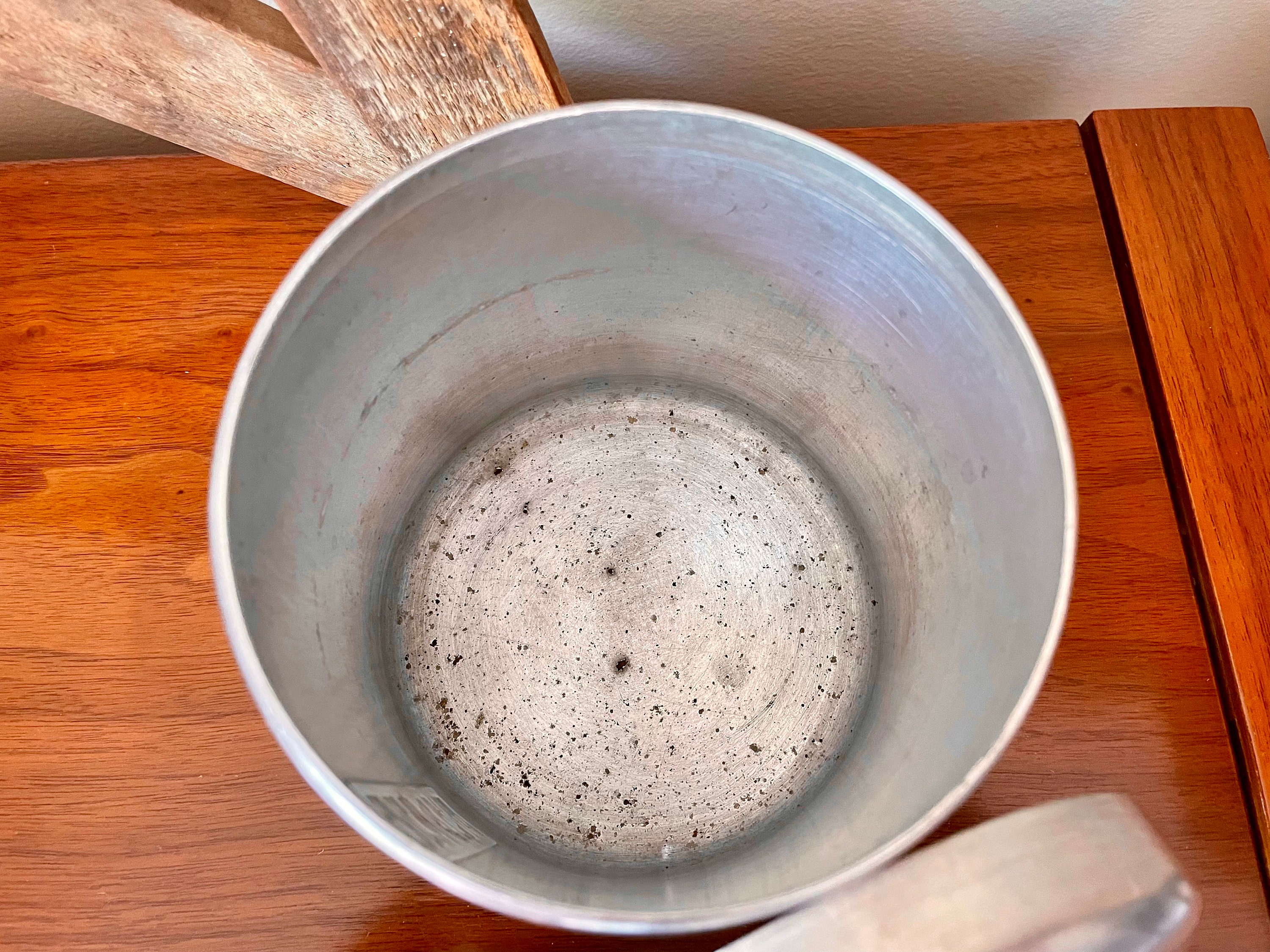 Vintage Aluminum Grease Container and Lid, Spun Aluminum Bacon Grease ...