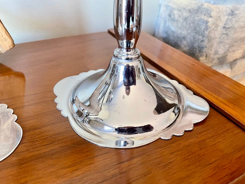 Vintage Art Deco Chrome Taper Candlestick Pair Farber Bros - Etsy