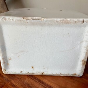 Antique Porcelain Salt Box With Wooden Lid, Vintage Wall Hanging Salt ...