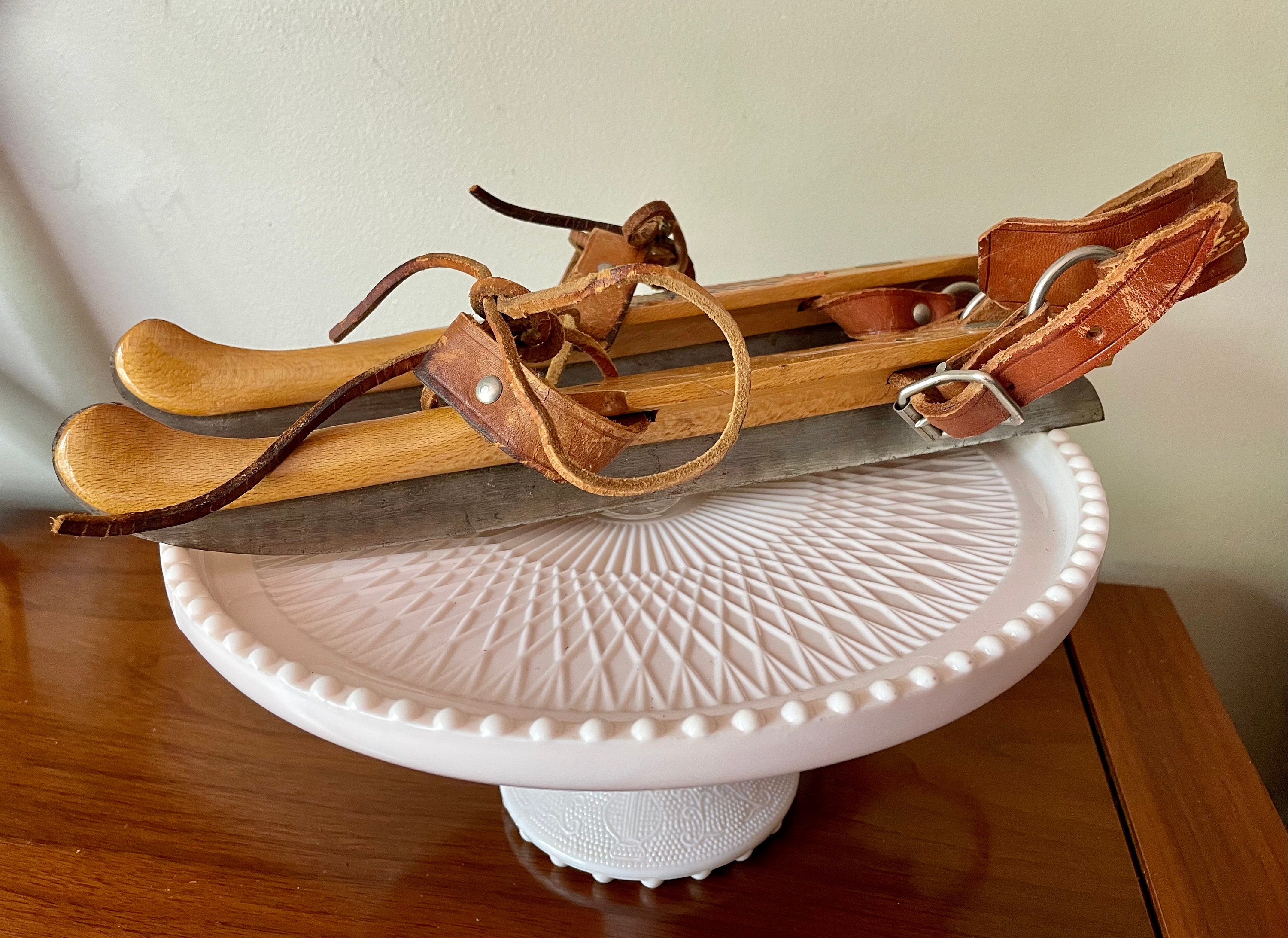 Vintage Wood and Metal Ice Skates, Antique PELIKAAN Ice Skates, Made in ...