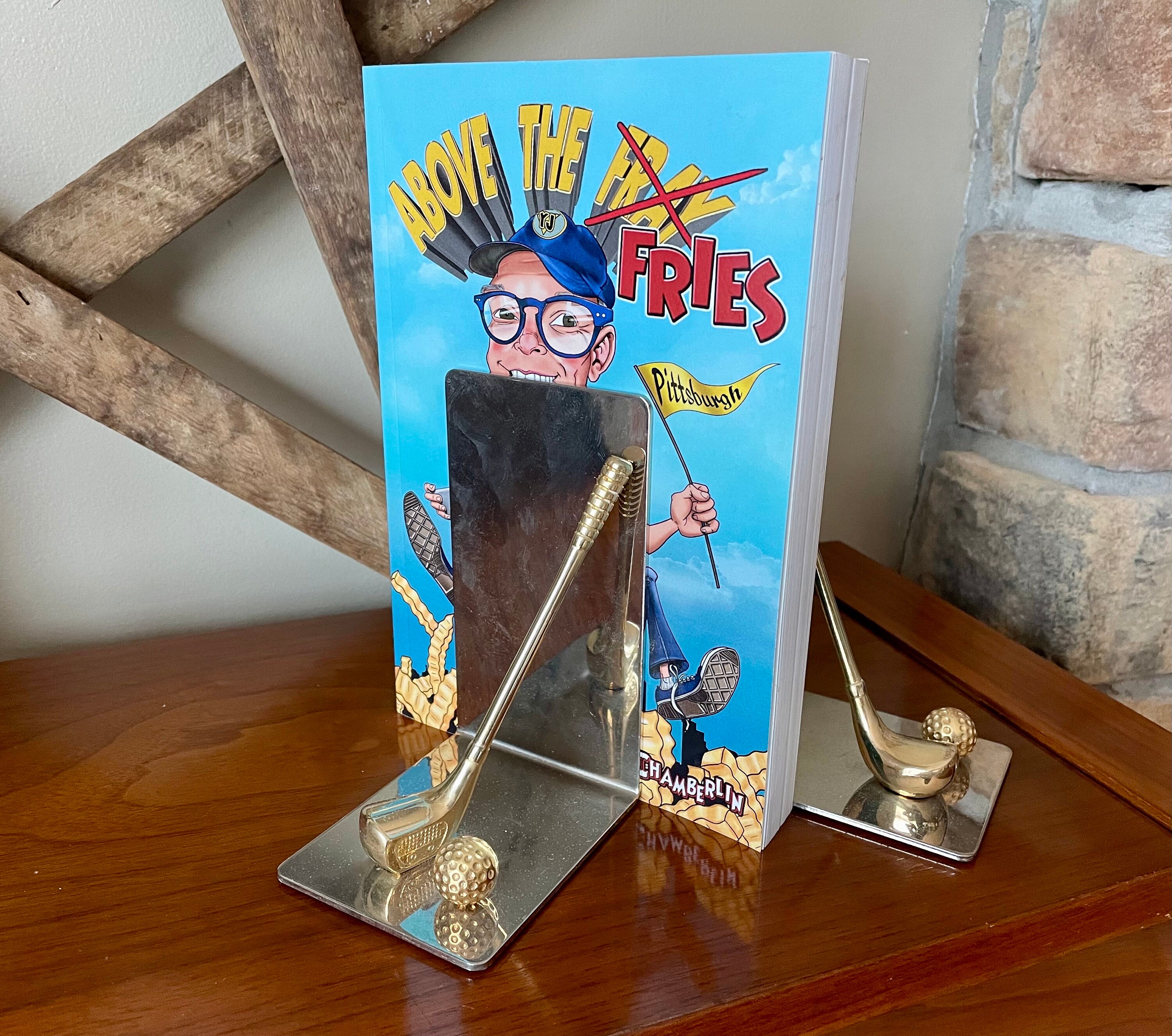 Vintage Chrome & Brass MCM Golf Club Ball Book Ends, Golf Sculpture ...