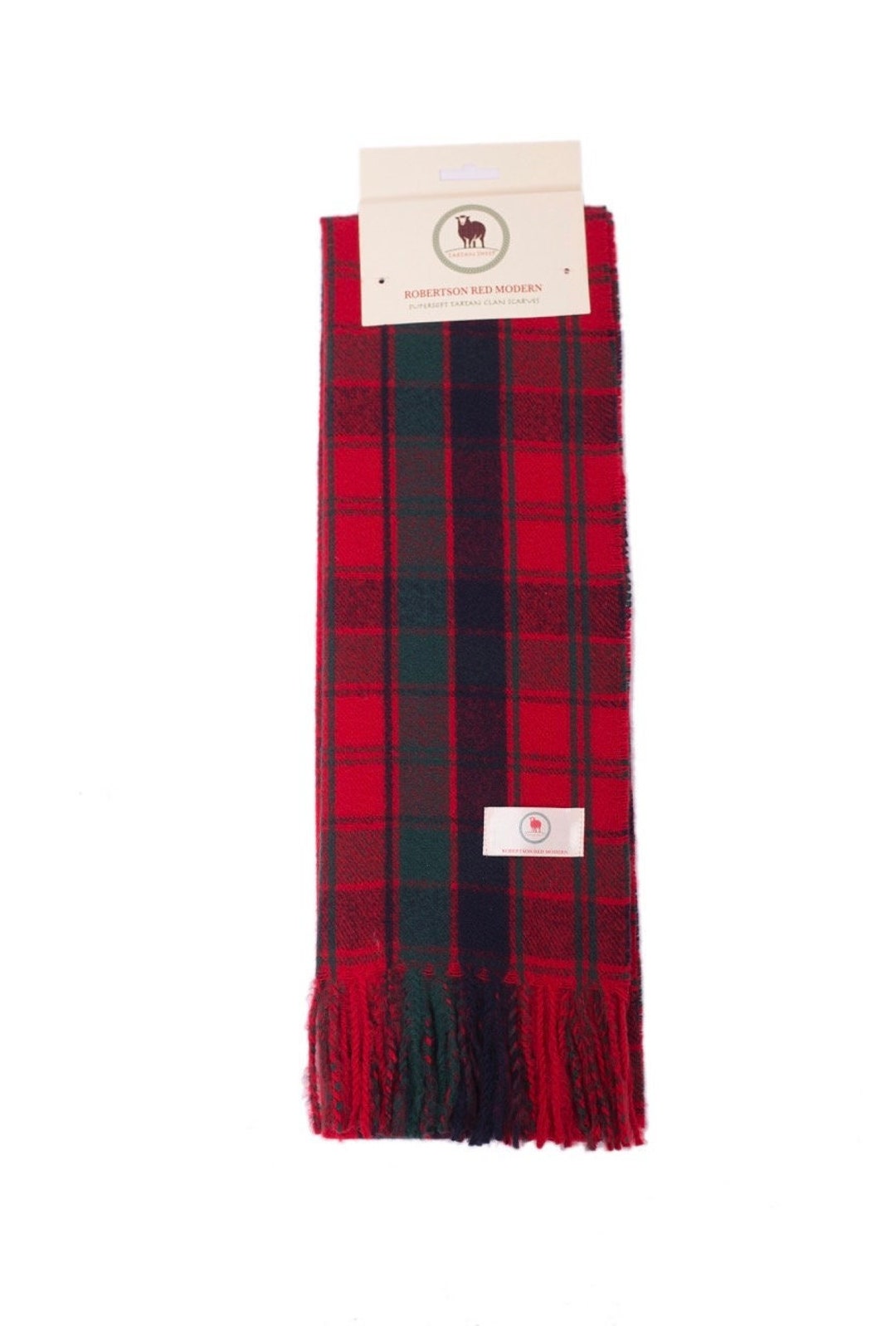 Tartan Scarf ROBERTSON RED MODERN Clan Scarf Black Scarf Plain ...