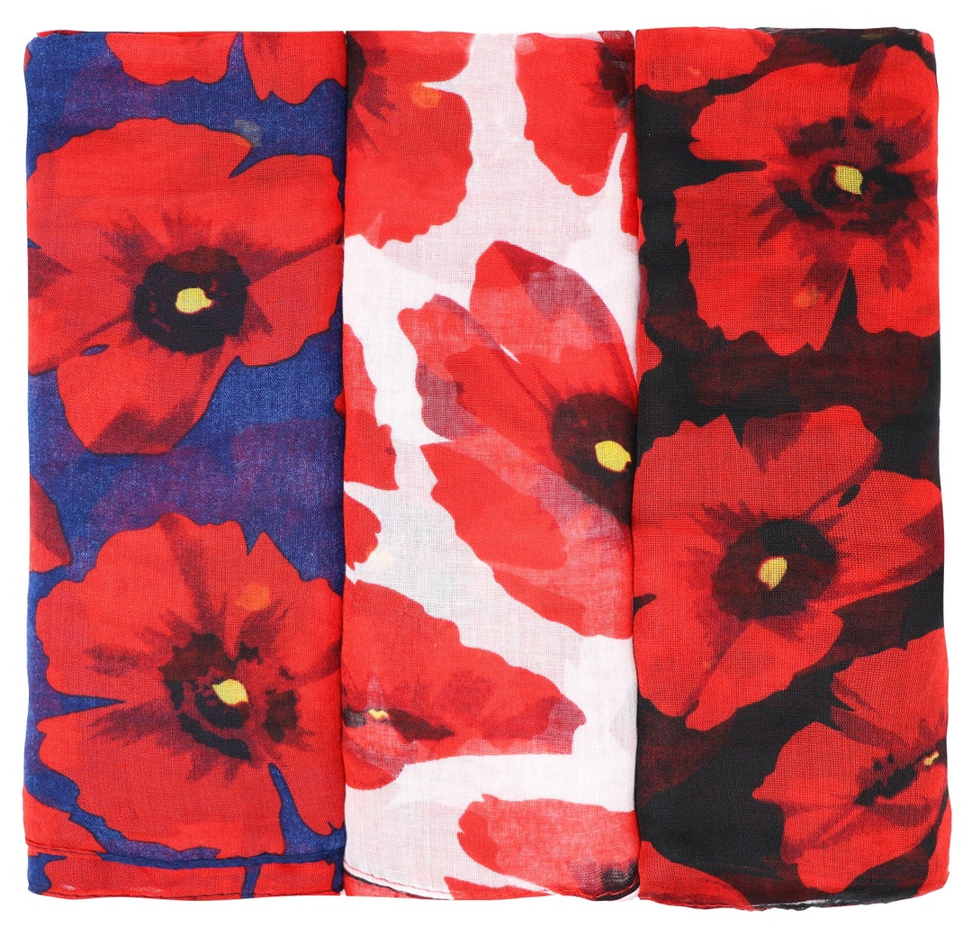 Memorial Day Poppy Scarf Women Fashion Scarves Long Large & Soft WARM ...