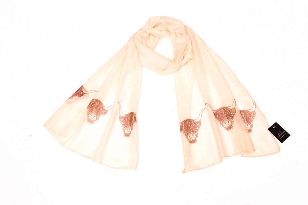Highland Cow Lightweight Scarves Cow Print Scarves Cow Scarf - Etsy UK