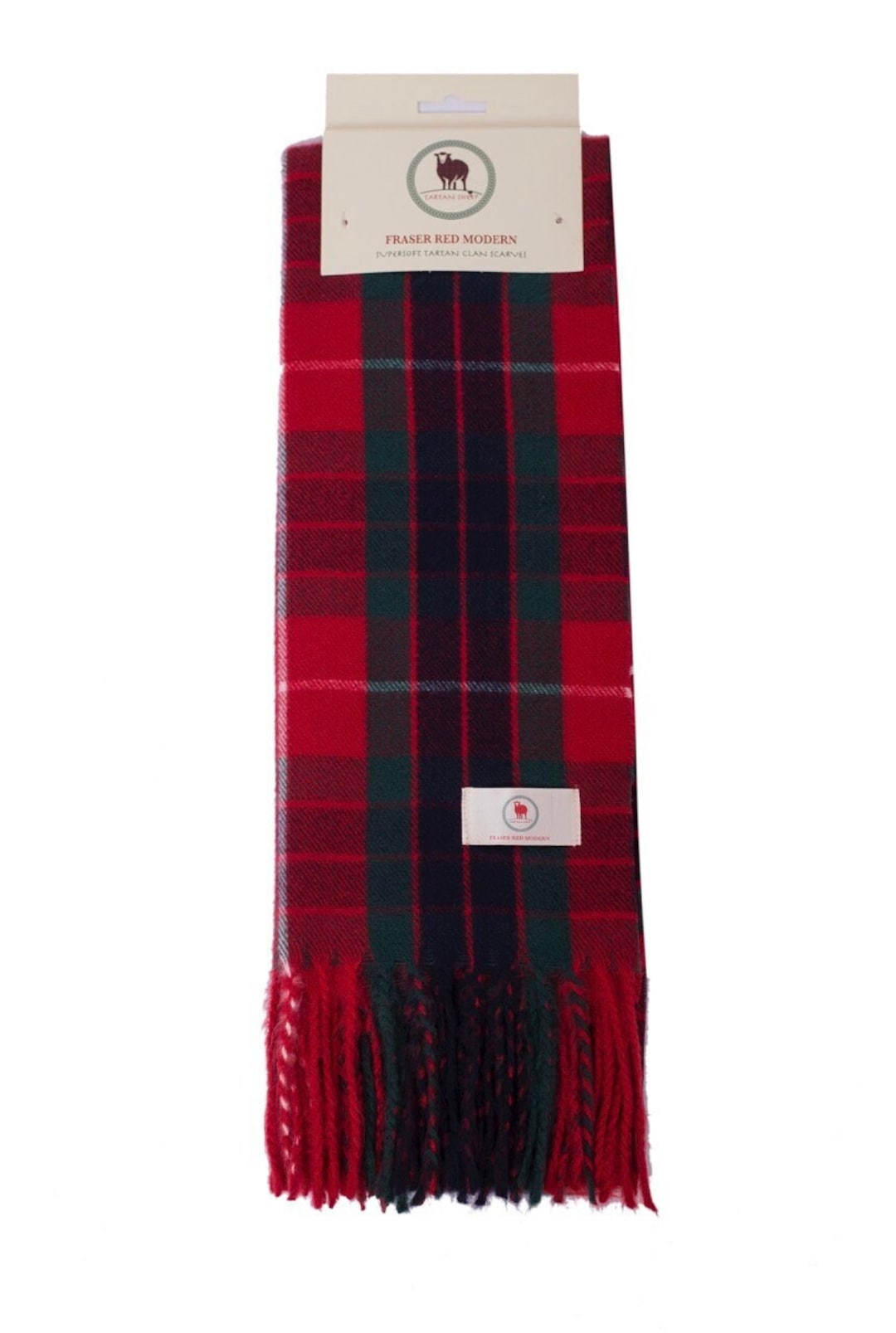 Tartan Scarf FRASER RED MODERN Clan Scarf Brown Scarf Plain Patterned ...