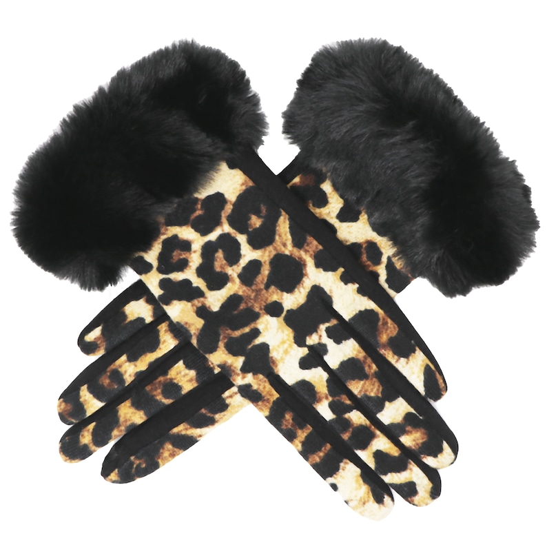 Faux Fur Leopard print and Snake print Gloves | Etsy