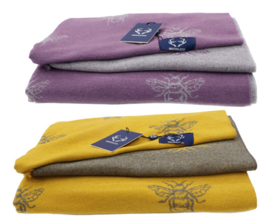 Bee Scarf Soft Reversible Scarf With Short Fringe - Etsy