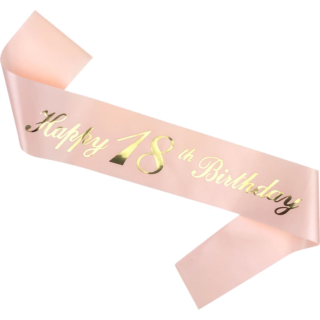 18th Birthday Sash Pink 18th Party Sash Rose Gold 18th Celebration Sash ...