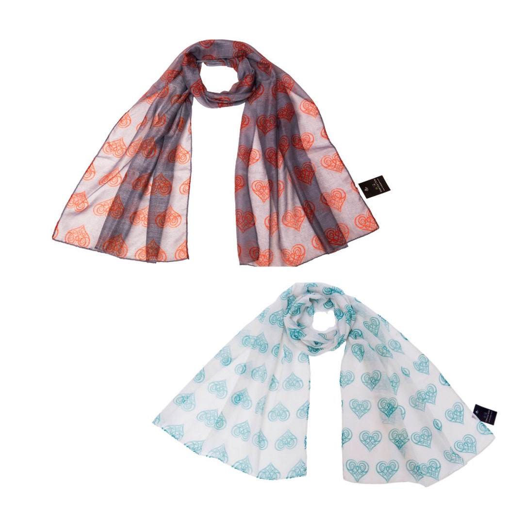 Heart Scarves Lightweight Scarves Heart Print Scaves - Etsy