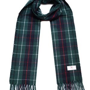 Tartan Scarf DUNCAN Clan Scarf Green Scarf Plain Patterned Tartan Scarf ...
