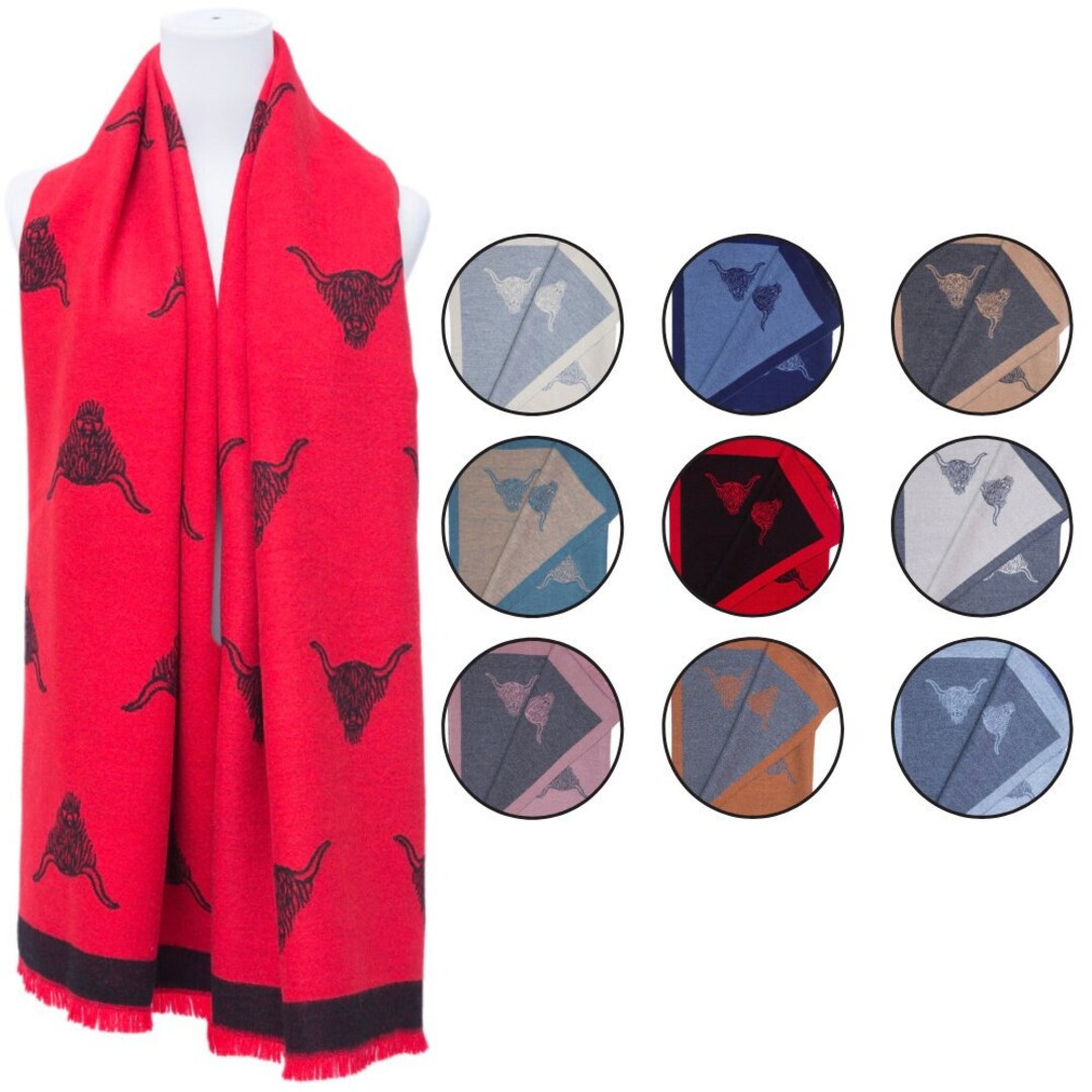 Supersoft Scarf Cow Pattern Cow Scarves Colourful Scarves Soft Touch ...