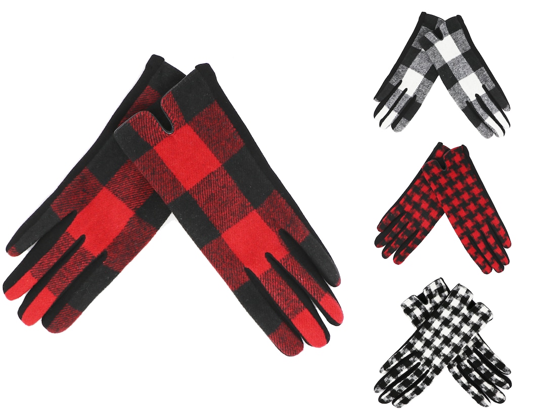 Buffalo Plaid Gloves and Houndstooth Gloves - Etsy UK