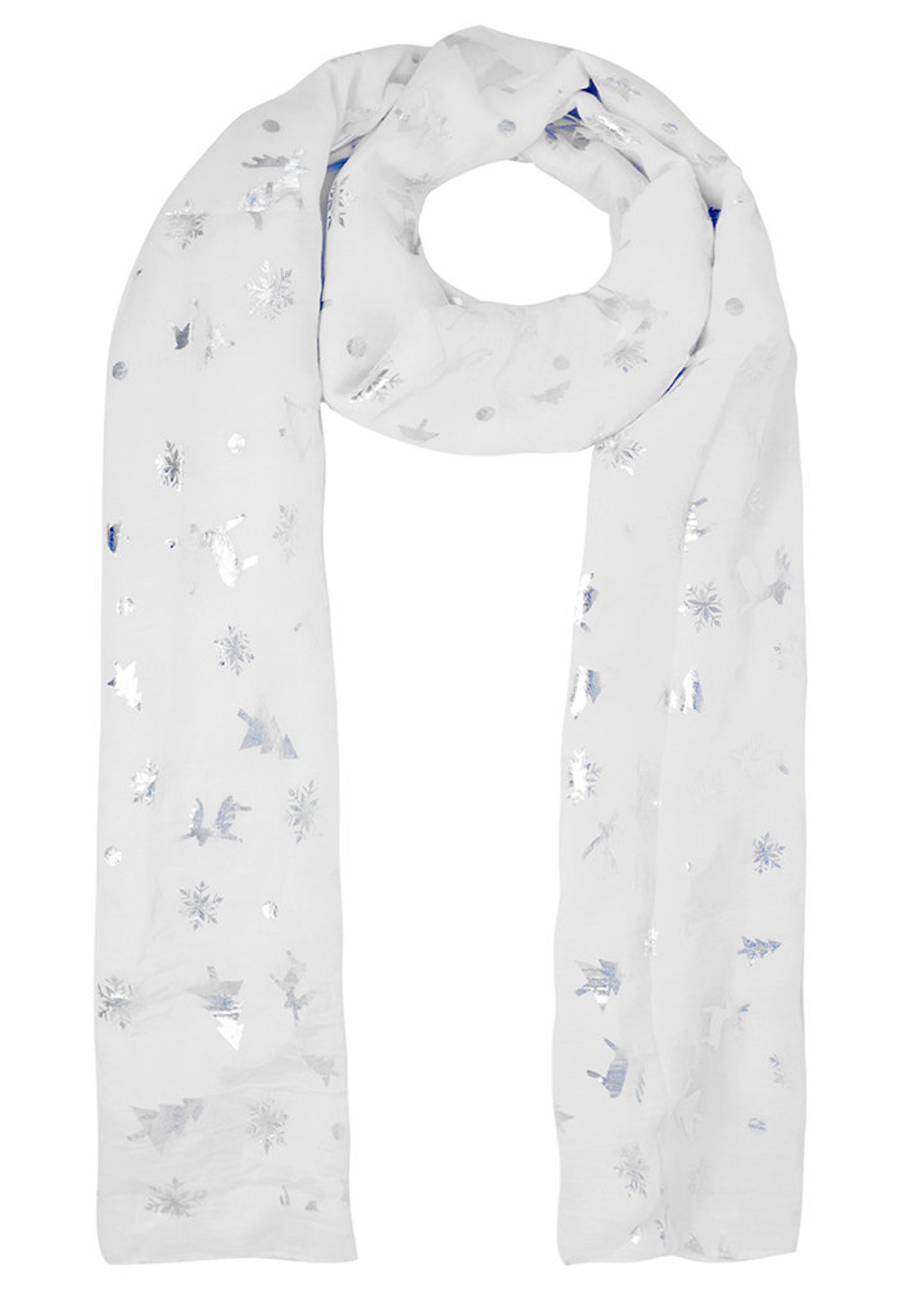 Christmas Scarf Santa Scarves and Foil Snowflakes Reindeer - Etsy UK