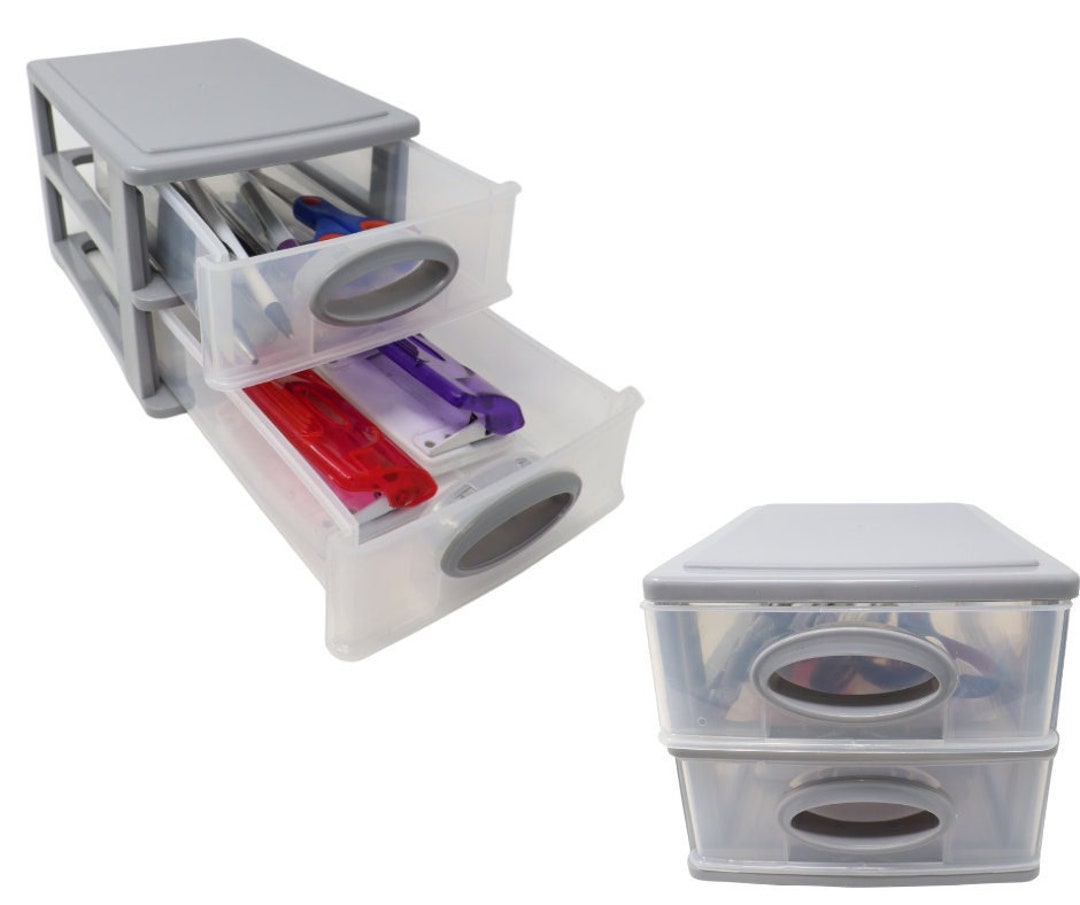 Plastic 2 Drawer Desk Organiser - Etsy