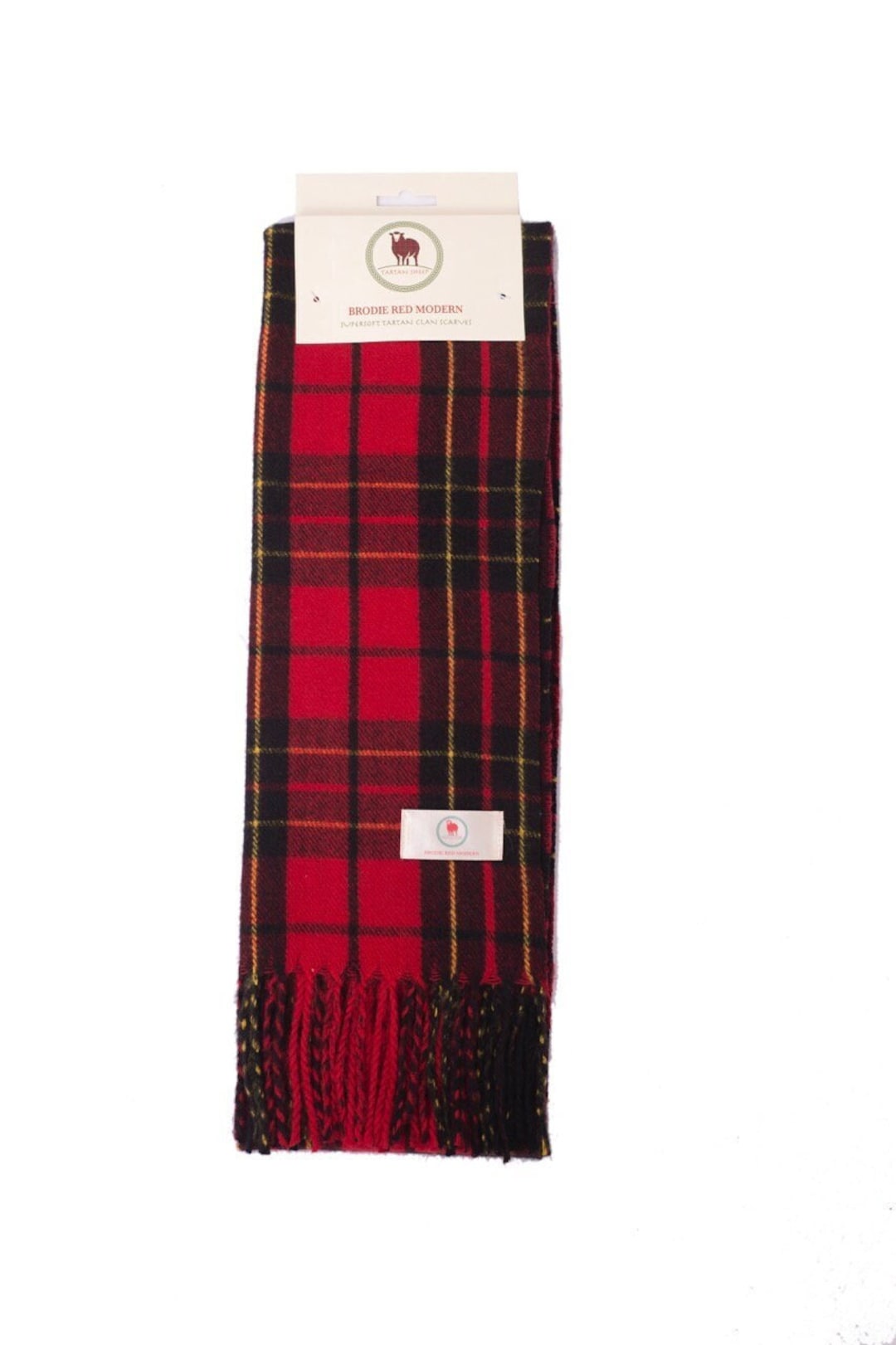 Tartan Scarf BRODIE RED MODERN Clan Scarf Red Scarf Plain Patterned ...