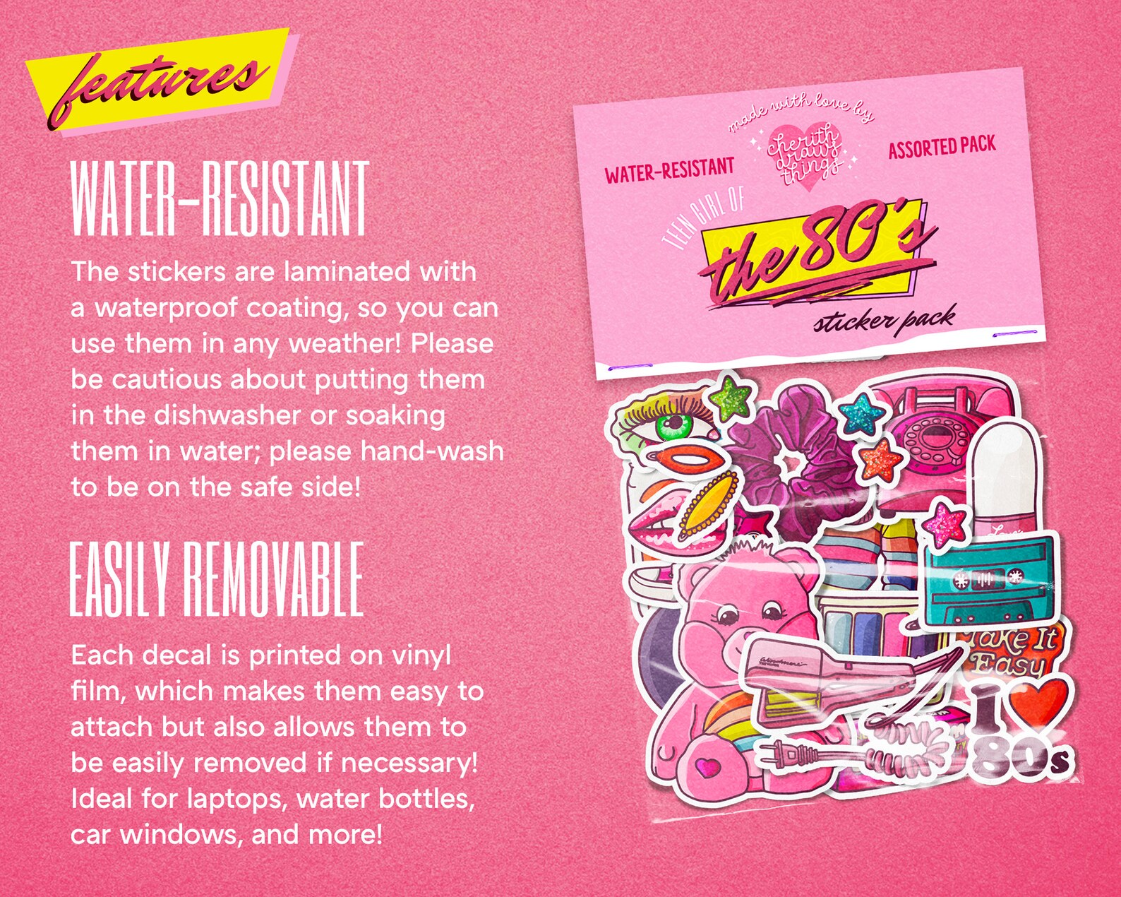 80s Stickers 80's Aesthetic Sticker Pack Grl Pwr Sticker - Etsy Canada