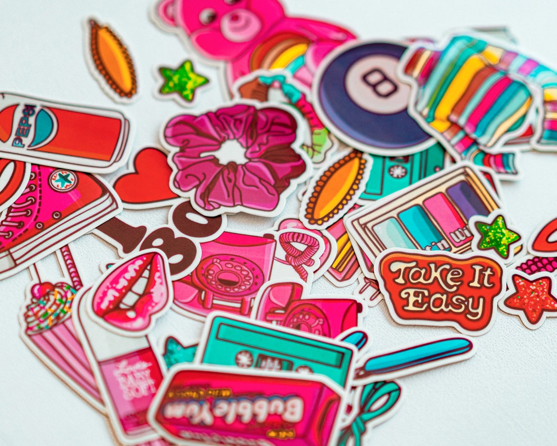 80s Stickers 80's Aesthetic Sticker Pack Grl Pwr Sticker - Etsy Canada